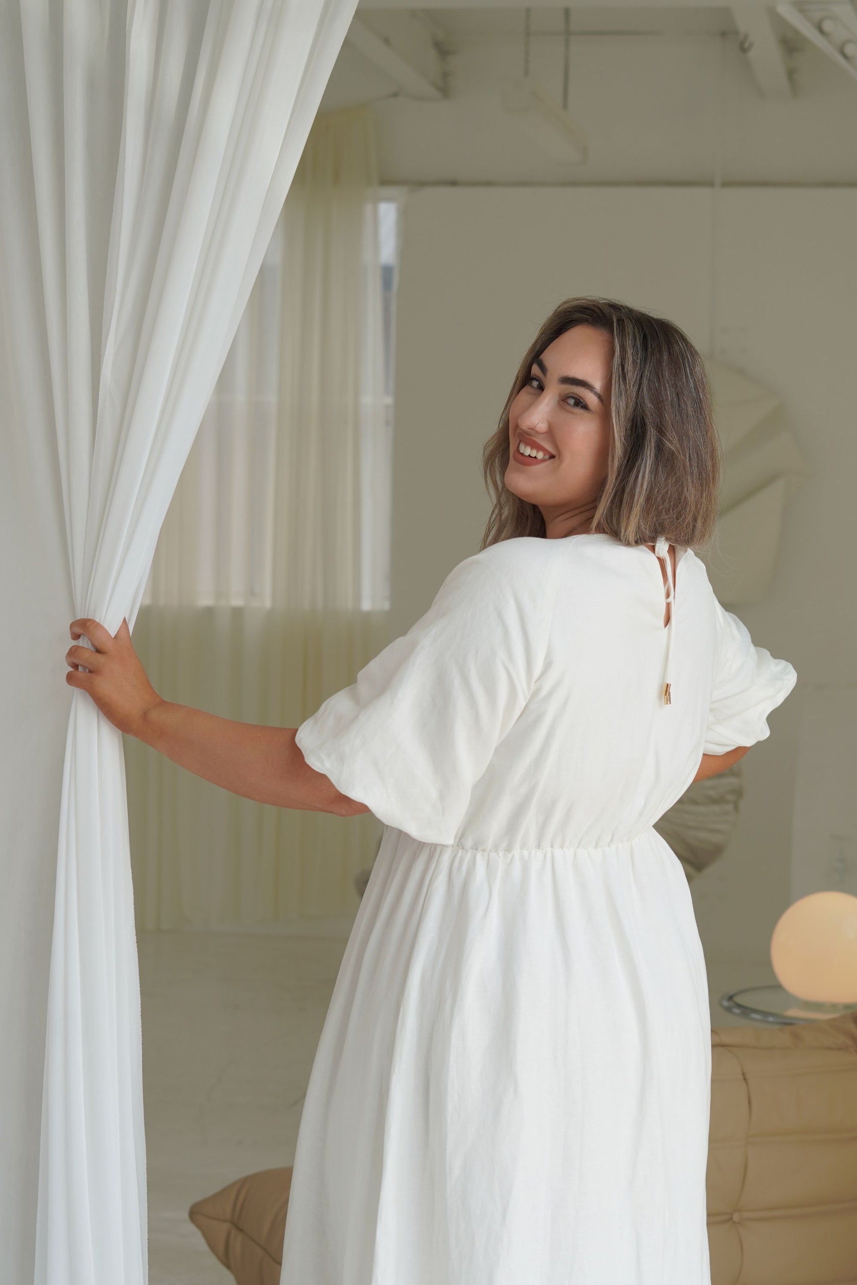 Tara Maxi Dress in Ivory Linen | Dani Marie Australia ABN 97 572 175 928